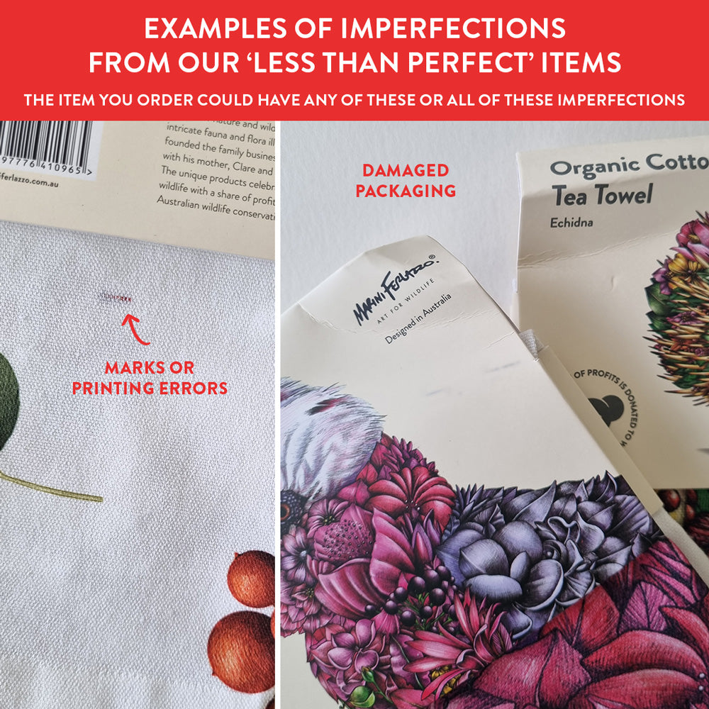 Organic Cotton Tea Towel – Kookaburra Portrait (LESS THAN PERFECT ITEM ...